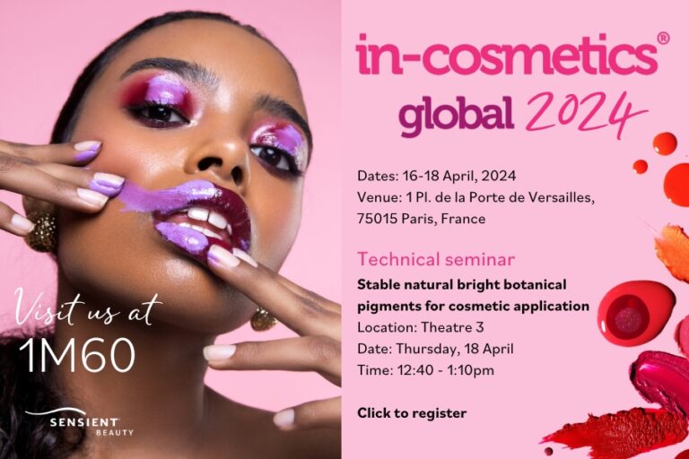 Visit Sensient @ In-Cosmetics Global 2024 - Sensient Beauty